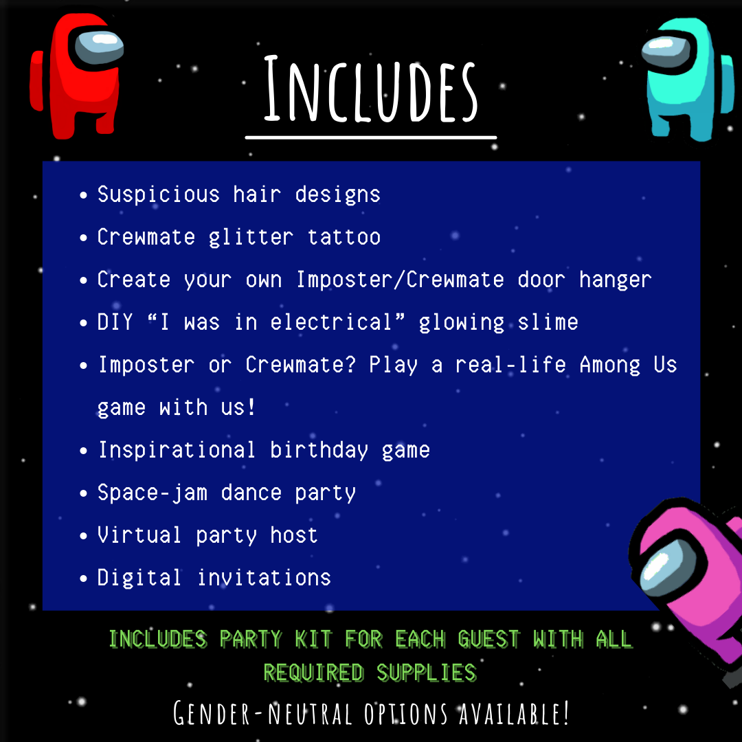 Among Us Party – Glama Gal Kids Spa Ajax